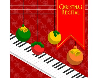 Piano Recital Christmas Template - Etsy