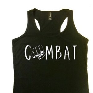 BODY COMBAT TANK / Women's Racerback Tank Top or Muscle Tank / Black ...