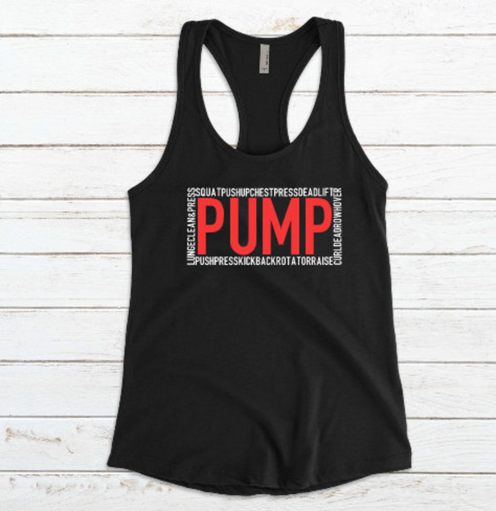 PUMP WORDS SHIRT / Pump Class Tank Top / Women's Racerback | Etsy
