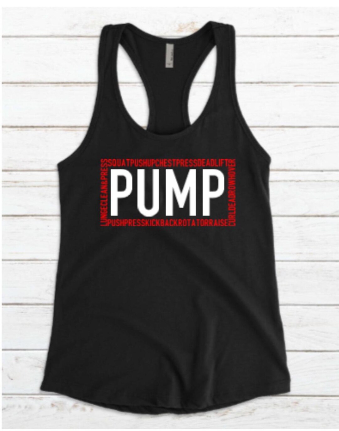 PUMP WORDS SHIRT / Pump Class Tank Top / Women's Racerback Tank or ...
