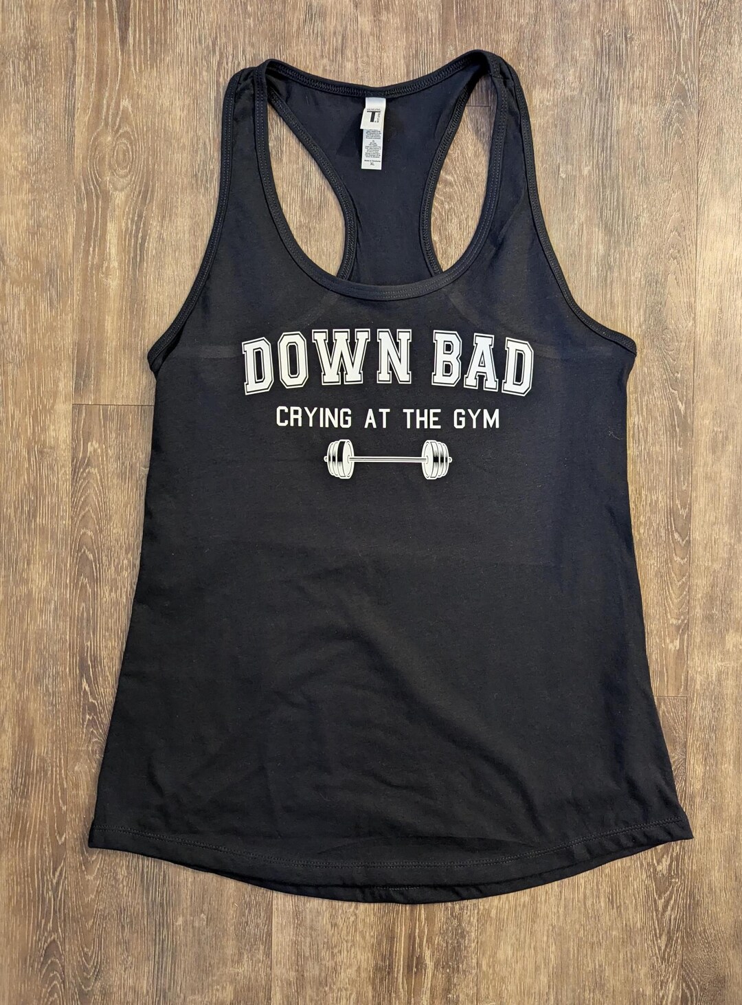 Down Bad Crying at the Gym Racerback Tank Top - Women's Workout Shirt ...