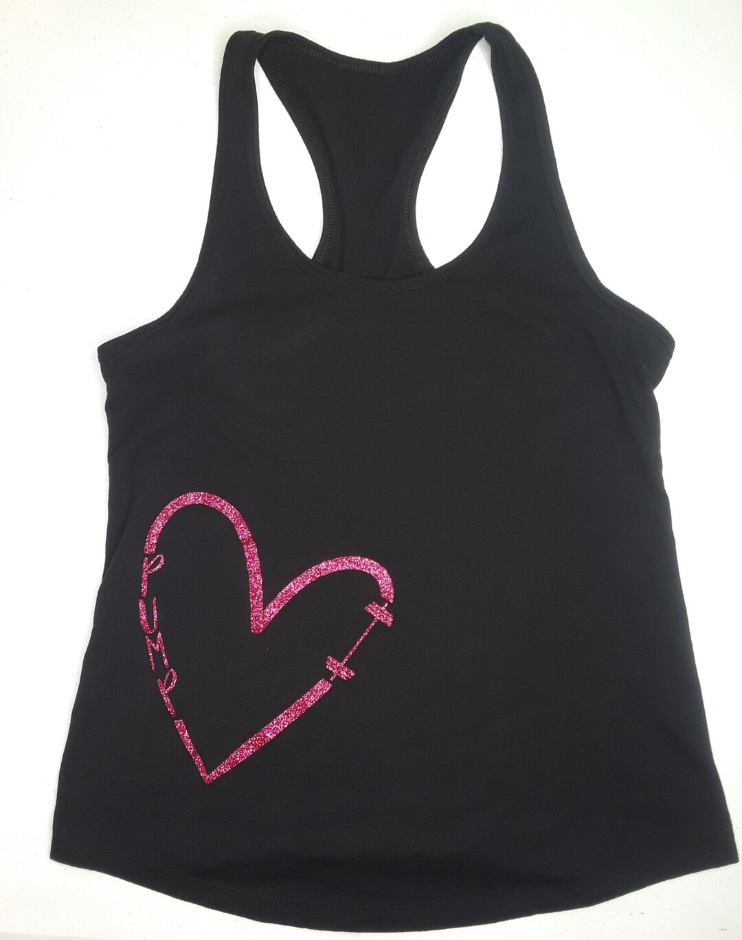 PUMP HEART BARBELL Tank / Women's Racerback Tank Top / Choice of Design ...