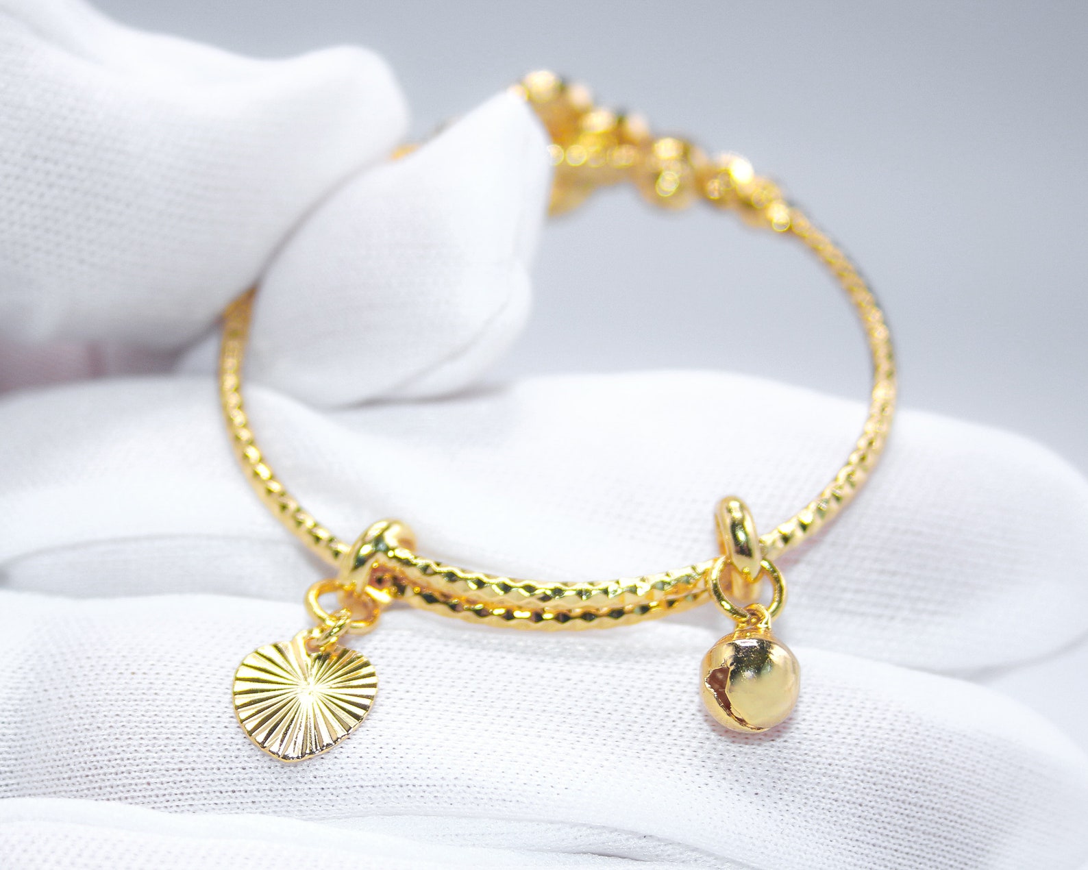 Beautiful Baby/Toddlers 24K Gold Plated Bell and Charm | Etsy