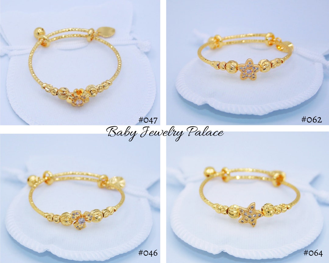 Baby/toddler's Bangles, 24k Gold Plated Bangles Adjustable Baby Bangles ...