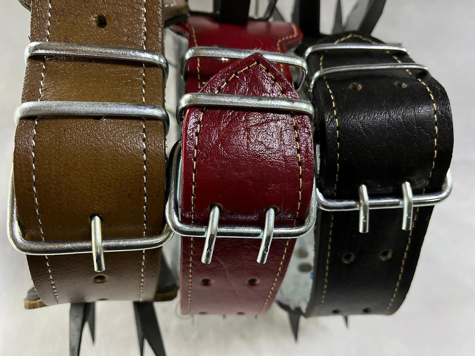 3' Spiky Wide Dog Collar Chain Set Buffalo Leather M/L/XL/XXL - Etsy
