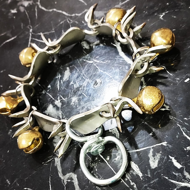 Traditional Pronged Steel Dog Collar Kangal With Bell - Etsy