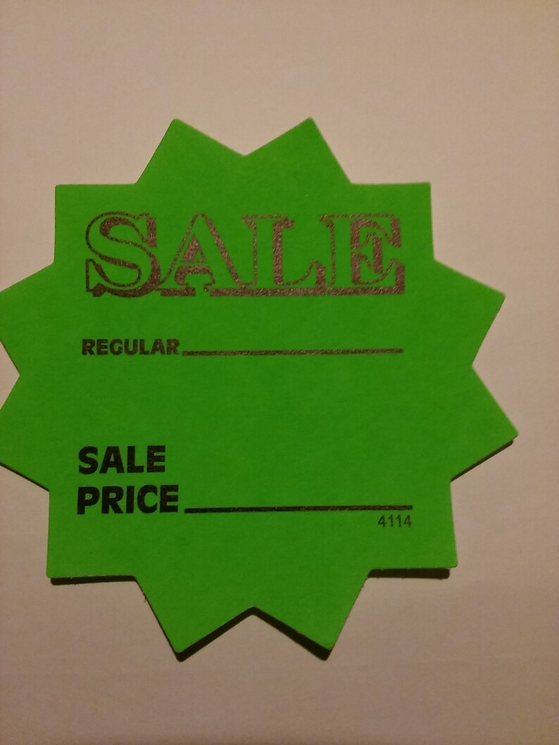 100 Sale/regular Price 4" Tags 4 Assorted Colors Sprp - Etsy