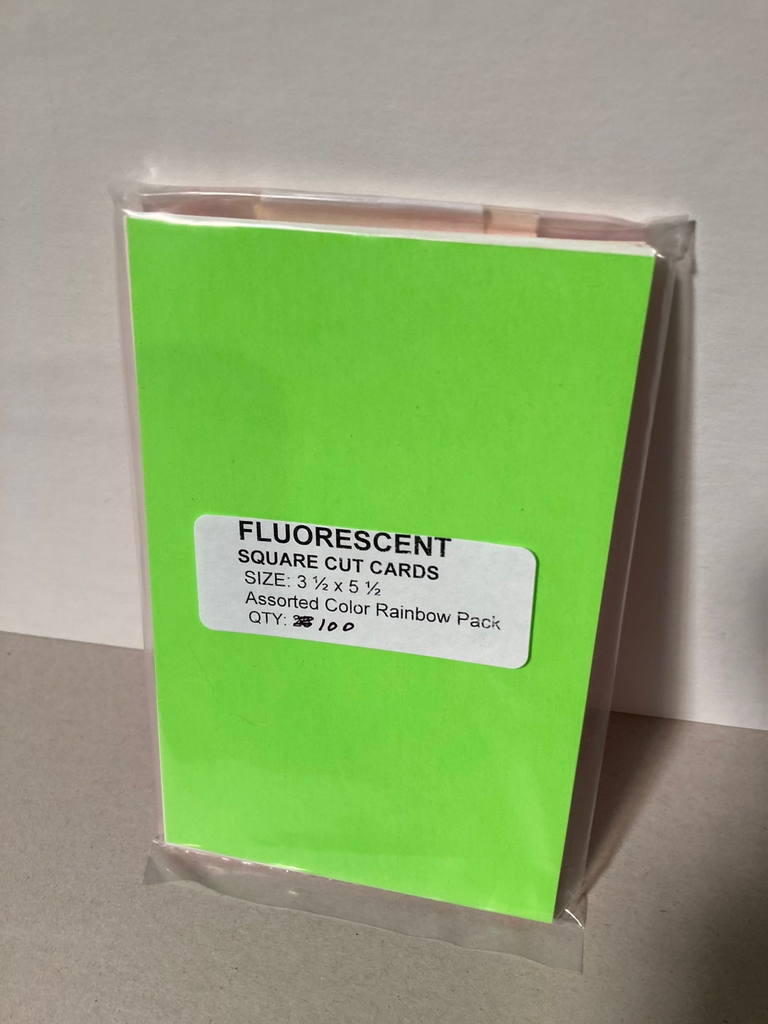 100 Square Cut Cards Assorted Fluorescent 3 1/2 X 5 1/2. FSC35 - Etsy
