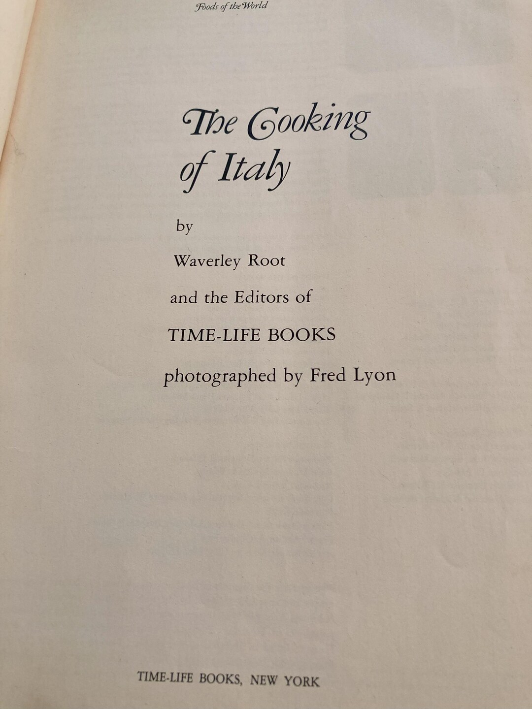 Vintage the Cooking of Italy by Waverley Root. Time Life Books ...