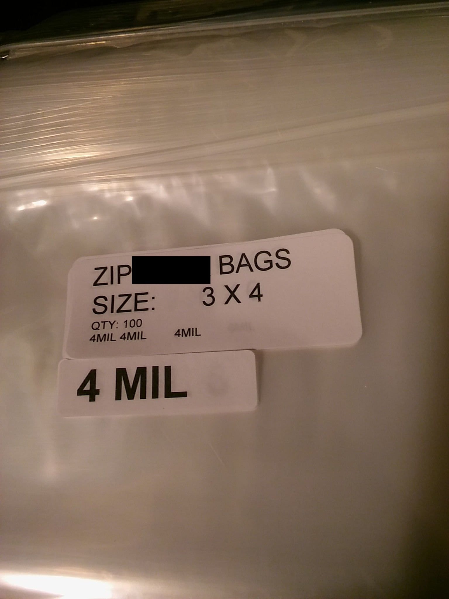 100 Zip Bags 3x4 Reclosable 4 mil 4m34 | Etsy