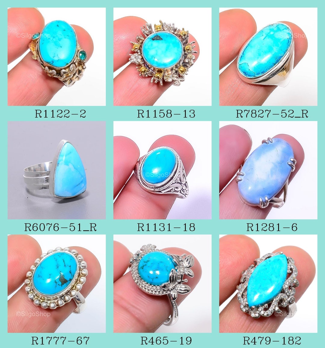 Remarkable Magnesite Turquoise Ring Gemstone Ring Blue - Etsy