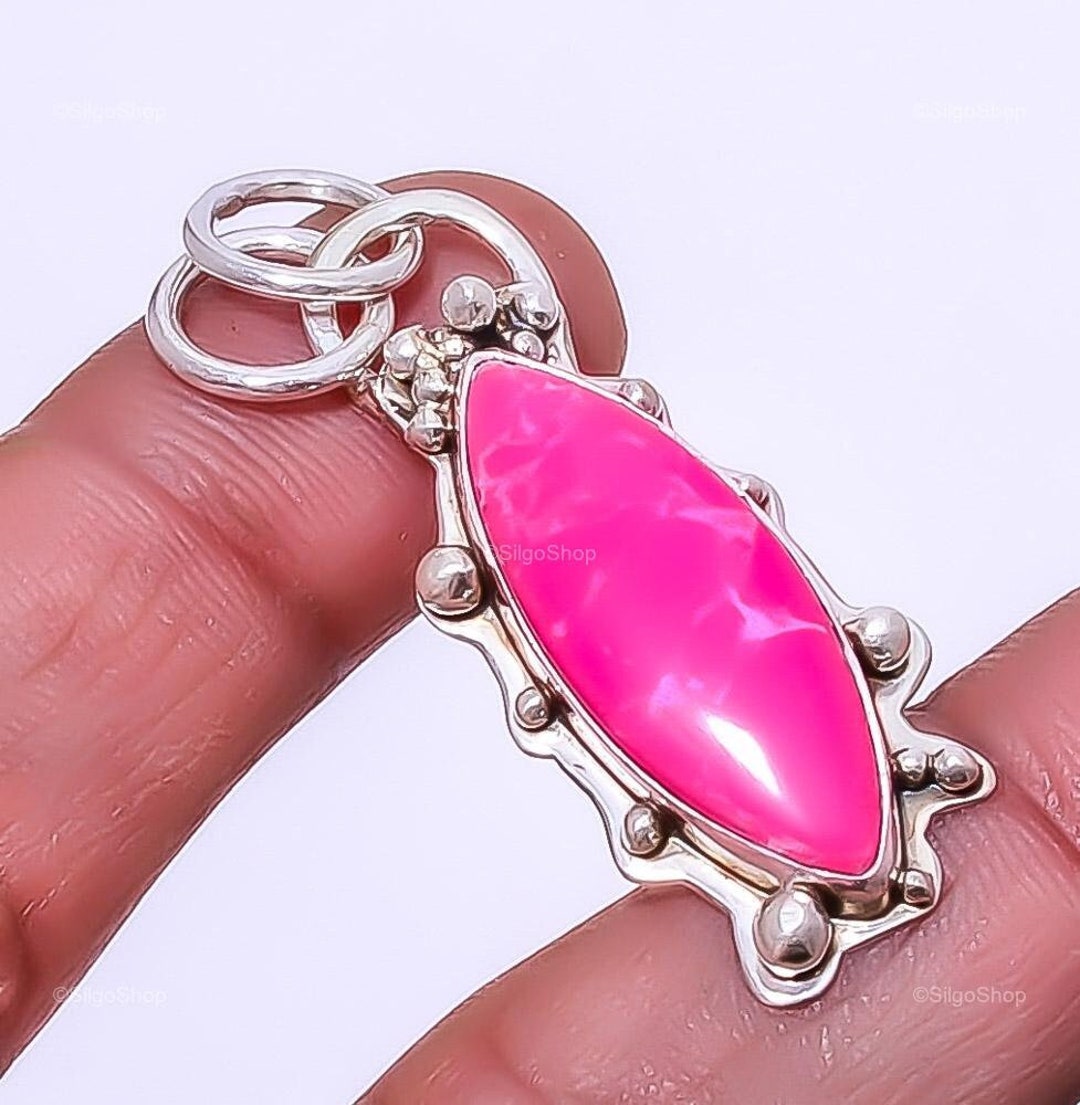Vintage Natural Pink Howlite Pendant Gemstone Pendant Pink - Etsy