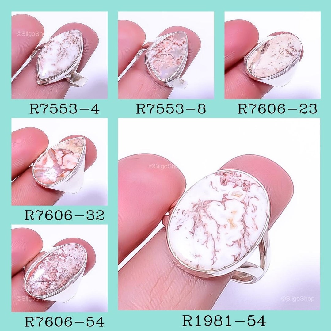 Rare Rosetta Jasper Ring, Gemstone Ring, Orange Statement Ring, 925 Sterling Silver Jewelry ...