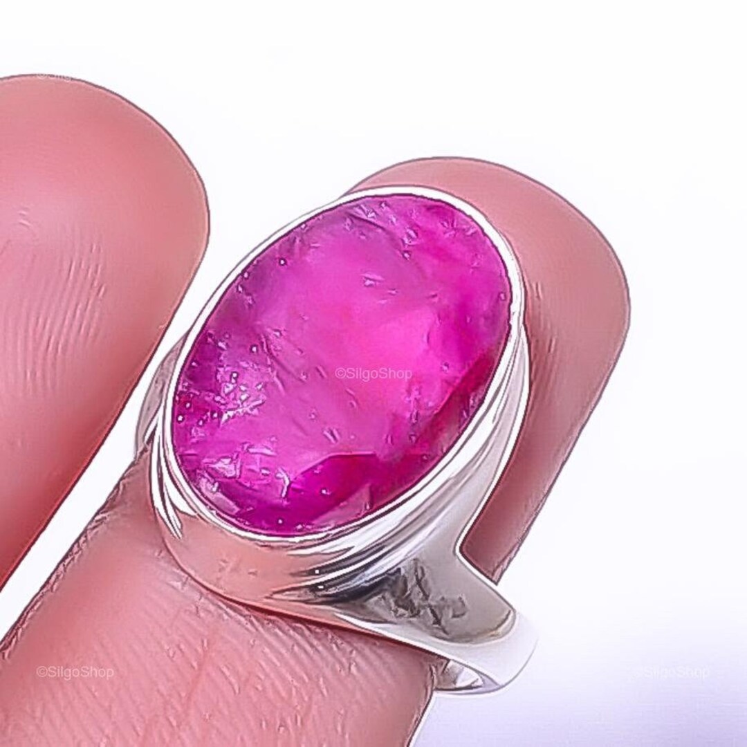 Antique Natural Ruby Ring Gemstone Ring Pink Statement Ring - Etsy