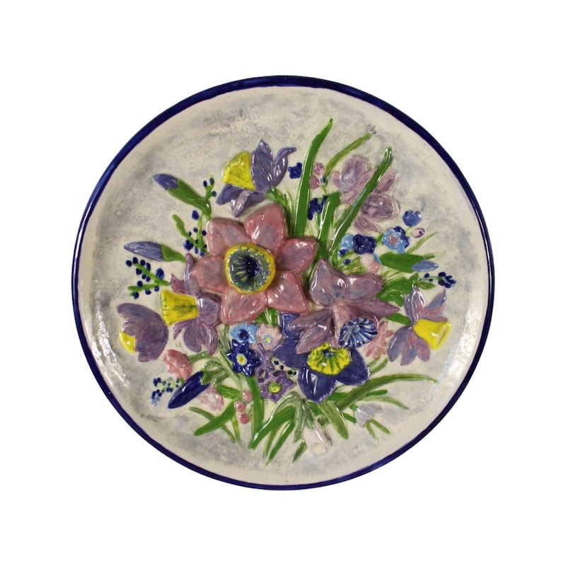 Ceramic Flower Plate - Etsy