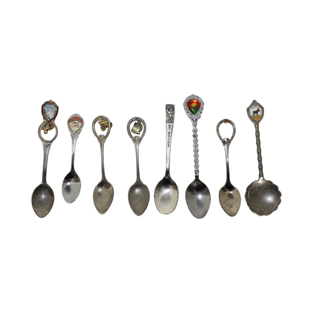 Lot Set 8 State Cutout Spoons Oatman Arizona Oregon Houston Texas Reno ...