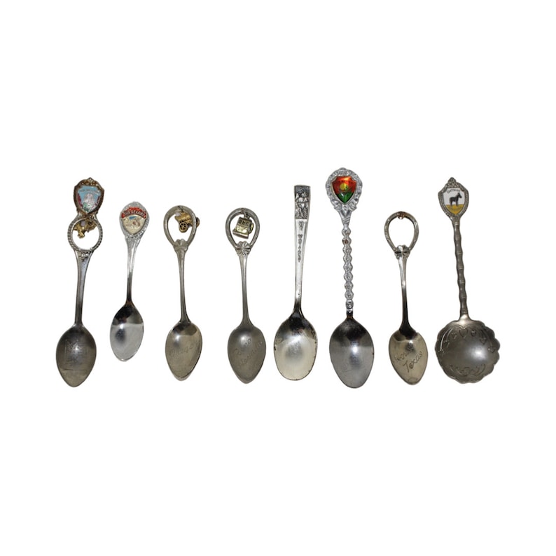 Lot Set 8 State Cutout Spoons Oatman Arizona Oregon Houston Texas Reno ...