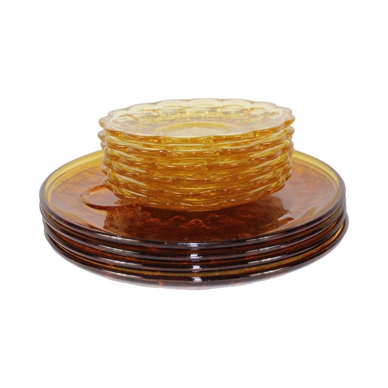 Amber Glass Plates - Etsy