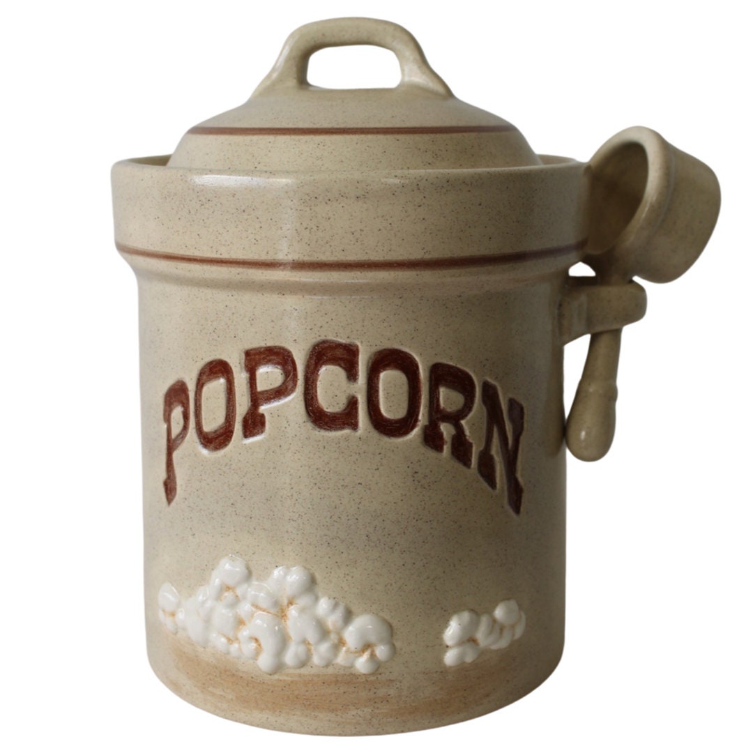 Handmade Vintage 1980s Studio Pottery Ceramic Large Quart 32 Oz Popcorn ...