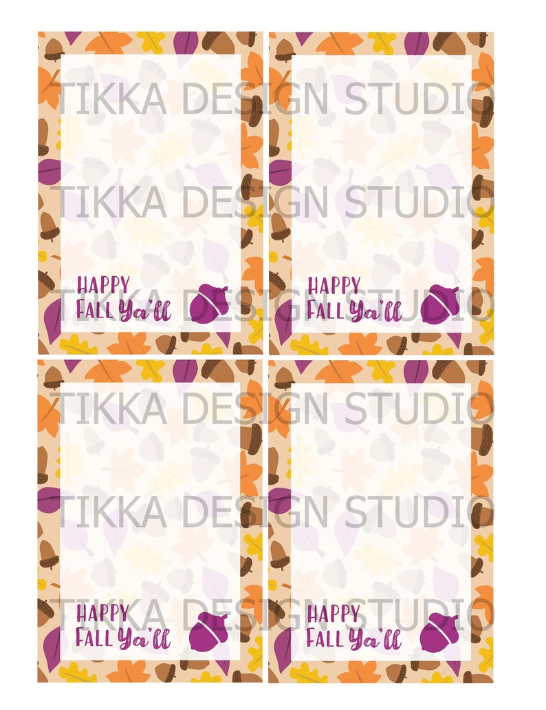 Printable Happy Fall Yall Cookie Card Fall Seasonal Cookie - Etsy