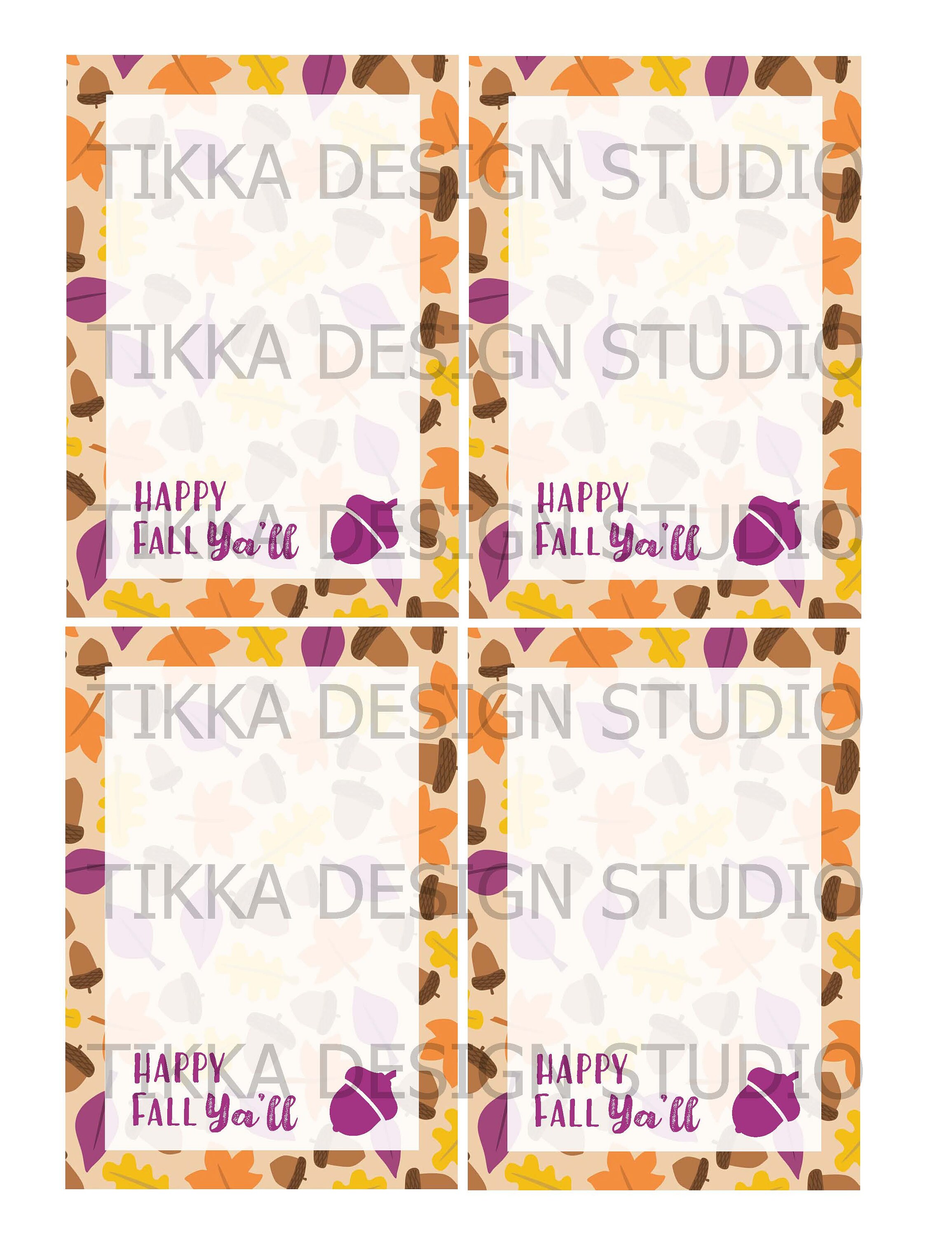 Printable Happy Fall Yall Cookie Card Fall Seasonal Cookie - Etsy