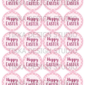 Printable Hoppy Easter Cookie Tags Pink Bunny Hoppy Easter Cookie ...