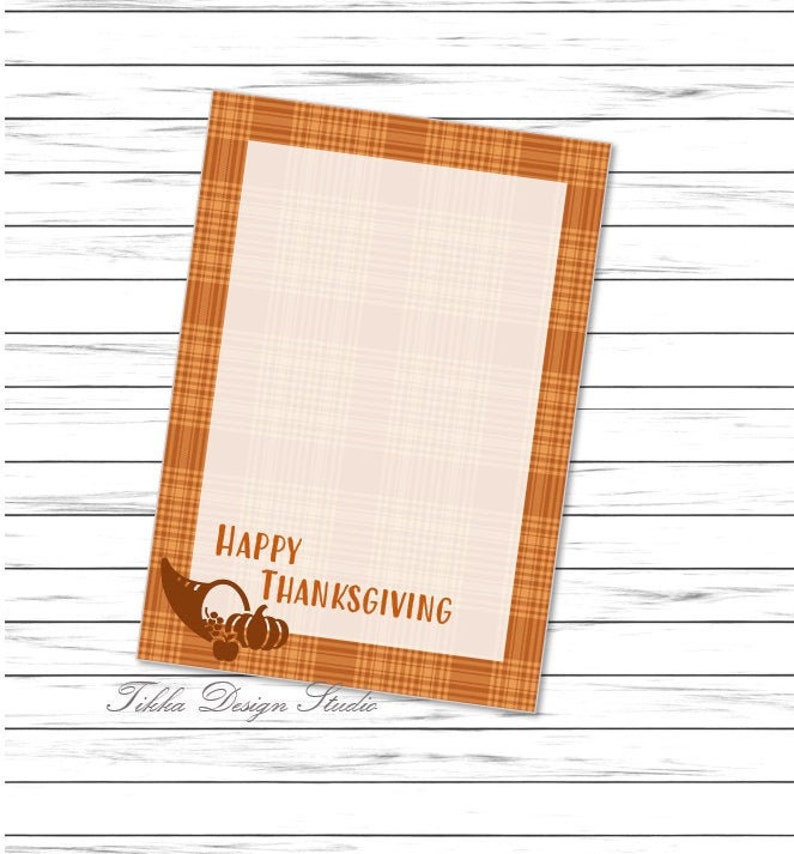 Printable Plaid Happy Thanksgiving Cookie Card Fall Thanksgiving ...