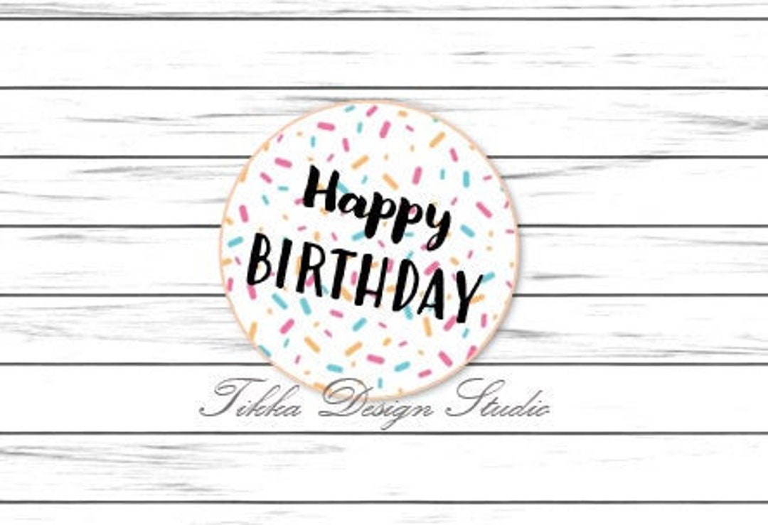 Printable Happy Birthday 2 INCH Cookie Tags - Sprinkle Happy Birthday ...