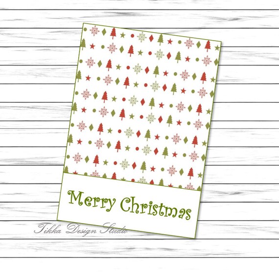 Printable Merry Christmas Cookie Card Merry Christmas Green | Etsy