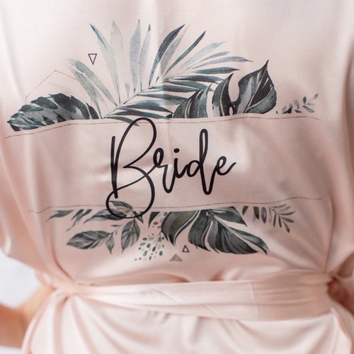 Bridesmaid Robes Tropical Greenery Palm Leaf Robes - Etsy