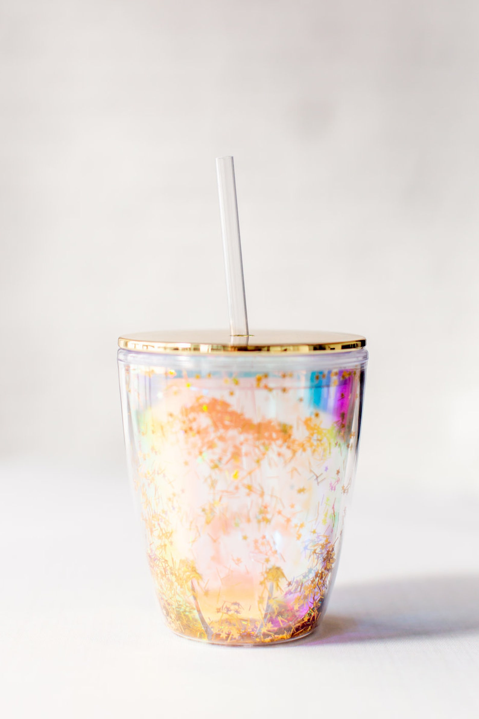 Confetti Cup Rainbow Confetti Cup Gold Tumbler Tumbler - Etsy