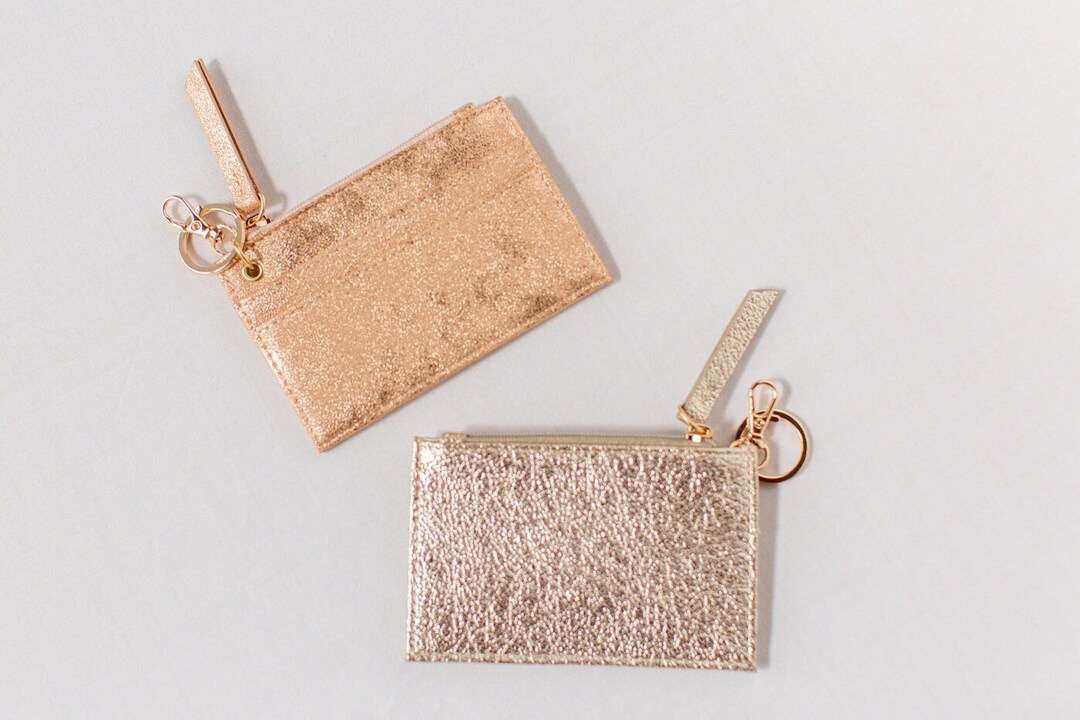 Metallic Card Case | Personalized Card Case | Rose Gold Card Case ...