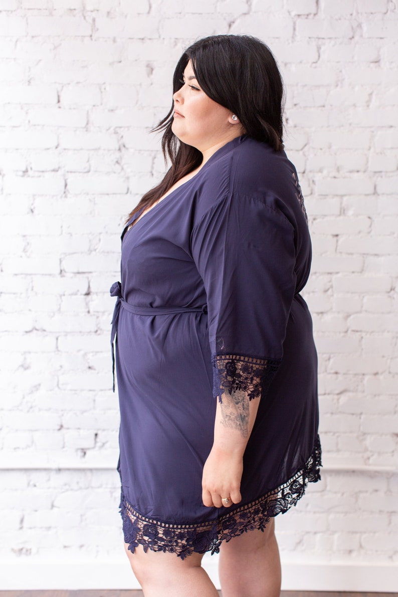 Bridesmaid Robes Plus Size Robes Cotton Lace Robes - Etsy