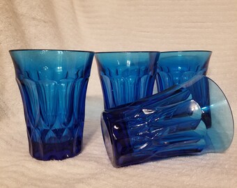Blue glass tumblers | Etsy