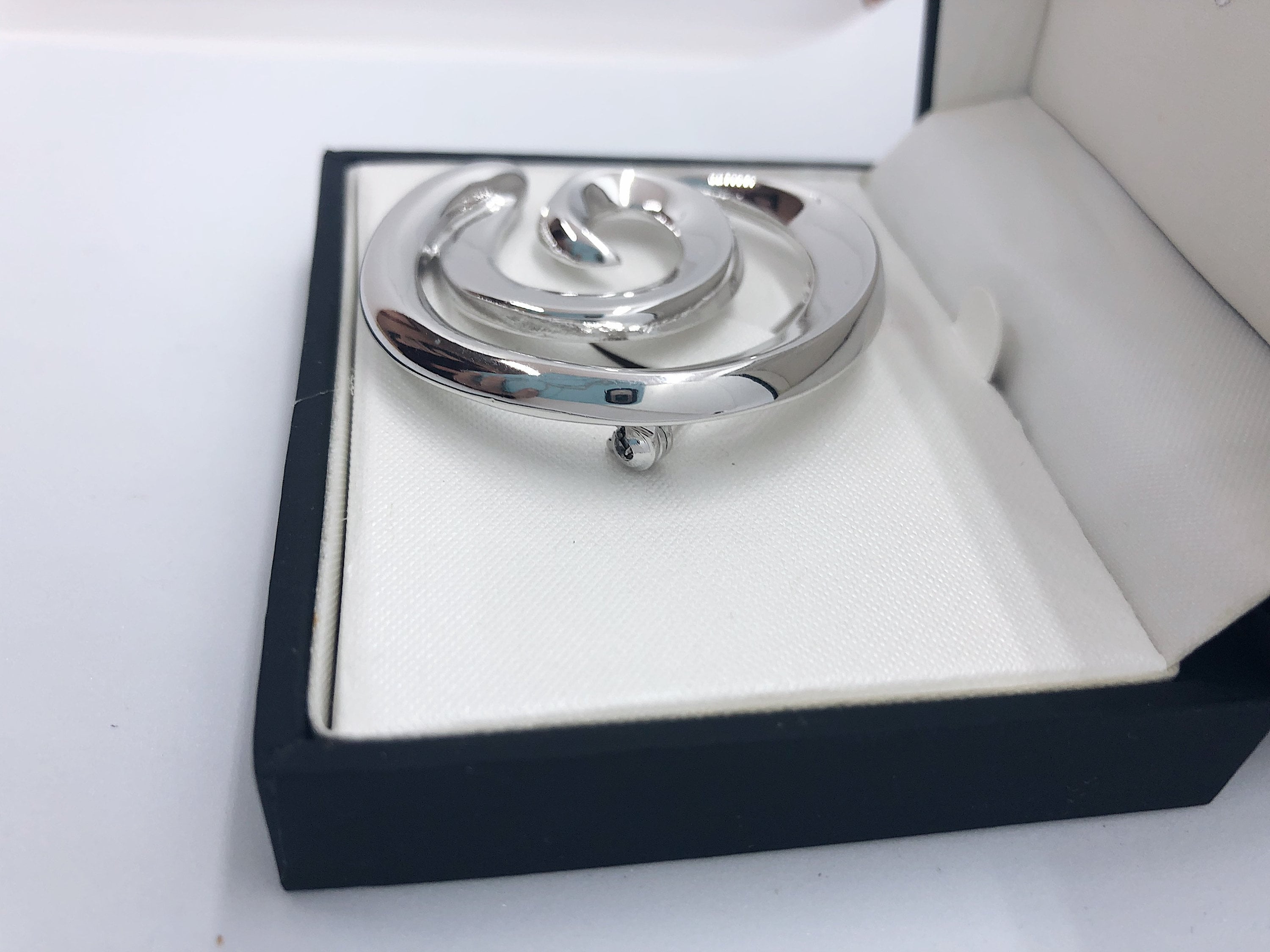 Rhodium Plated Base Metal Silver Swirl Pin - Etsy