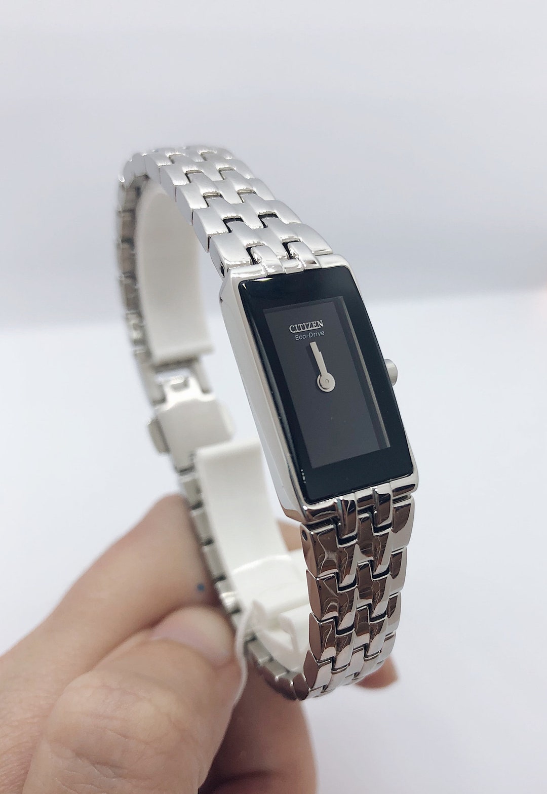 Silver Rectangle Silhouette Wrist Watch - Etsy