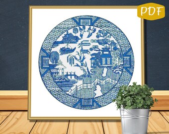 Blue Willow Pattern | Etsy