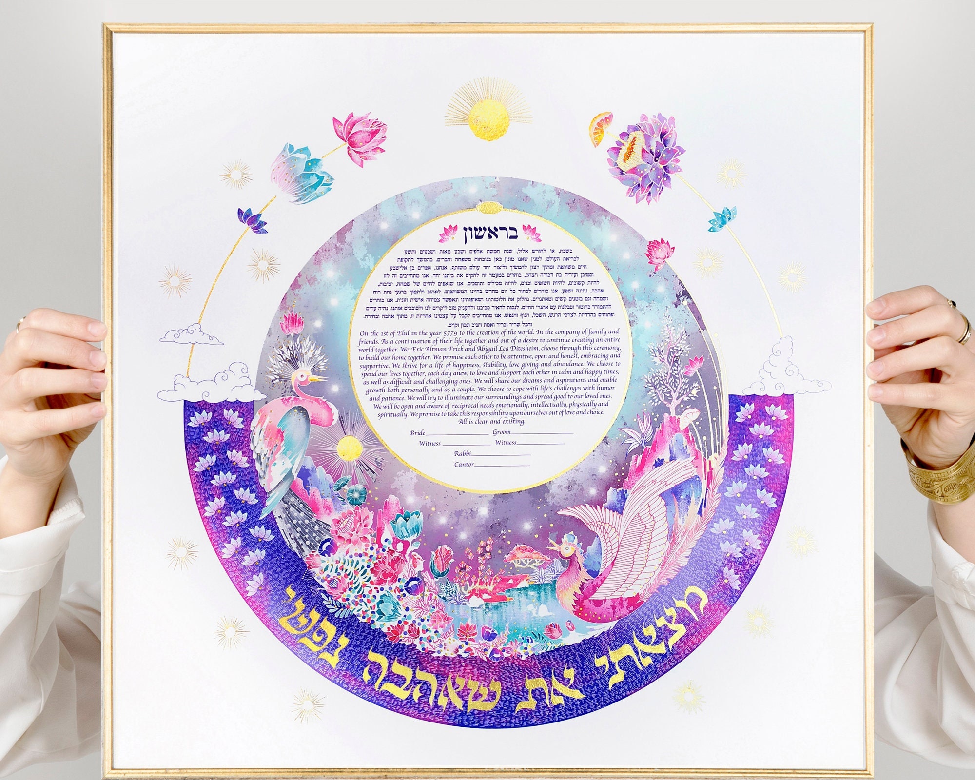KETUBAH "garden of Eden" Modern Printable Ketubah, Floral Design ...
