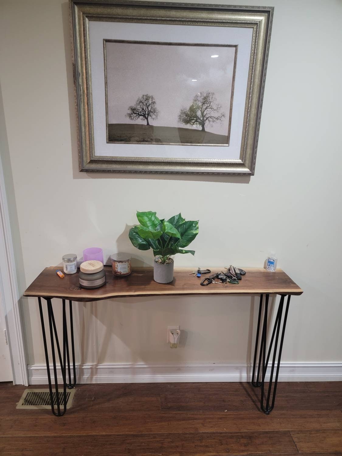 Live Edge Entryway Table Sofa Table Black Walnut - Etsy