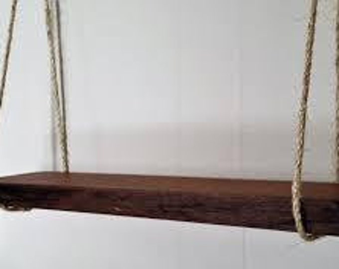 Nautical Rope Shelf, Driftwood Shelf, Chunky Wood Shelf, Beach House ...