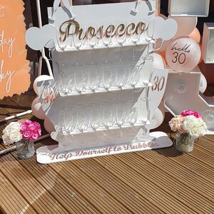 Prosecco Wall, Bubbly Wall, Wooden Drinks Wall, With Rose Gold, Bronze ...