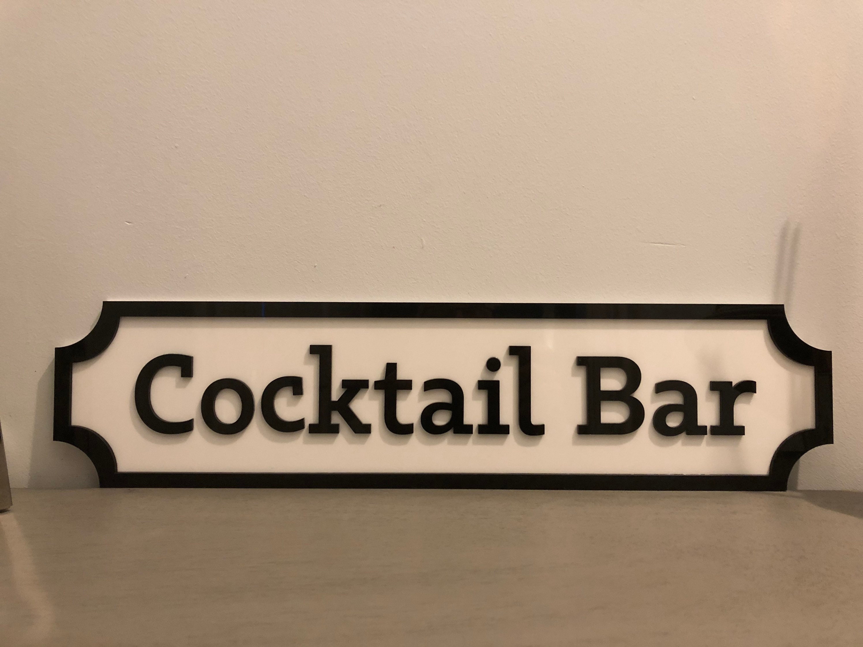 Cocktail Bar Acrylic Sign Personalised Street Signs Acrylic - Etsy UK