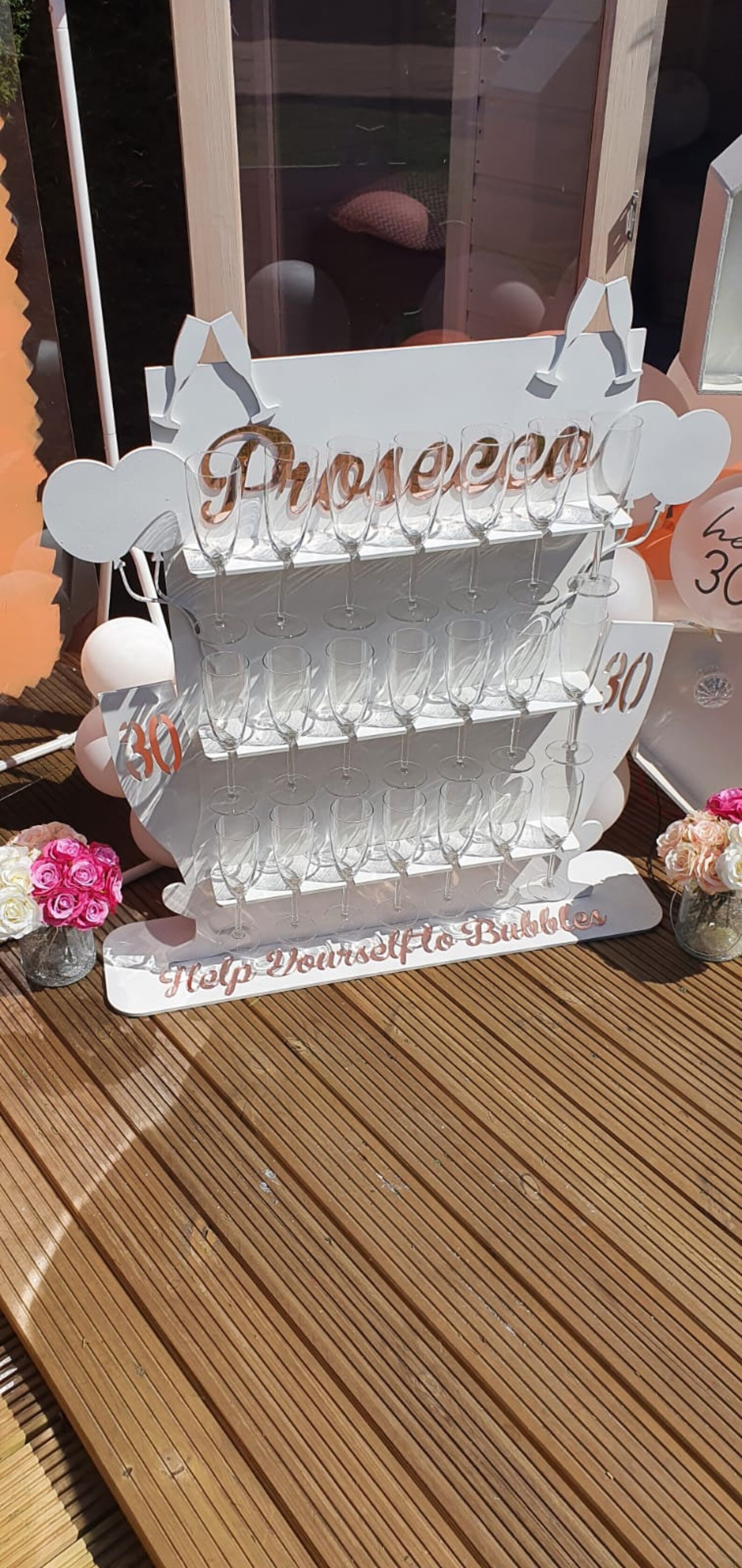 Prosecco Wall, Bubbly Wall, Wooden Drinks Wall, With Rose Gold, Bronze ...