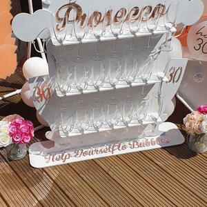 Prosecco Wall, Bubbly Wall, Wooden Drinks Wall, With Rose Gold, Bronze ...