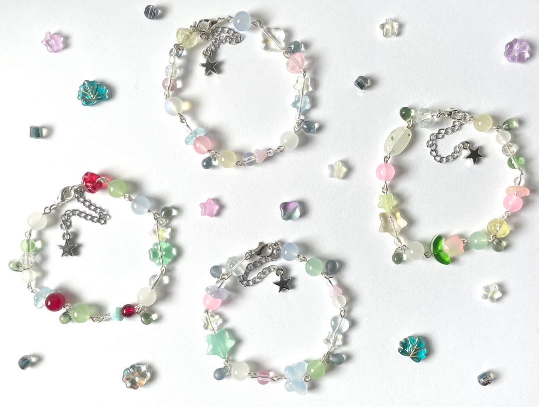 Starry Beaded Bracelets Handmade, Y2K Bracelet, Star, Beads,butterfly ...