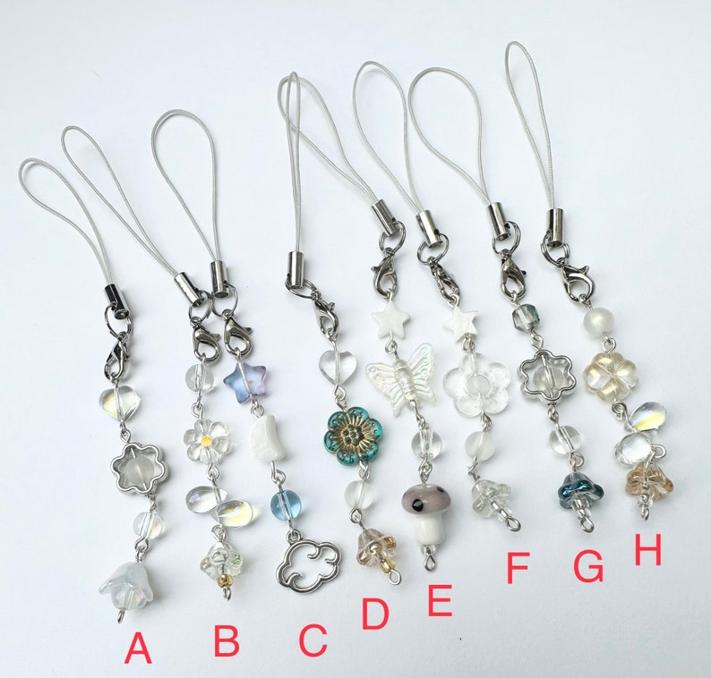 Flowery Dreamy White Angel Phone Straps in Different Styles Phone Chain ...