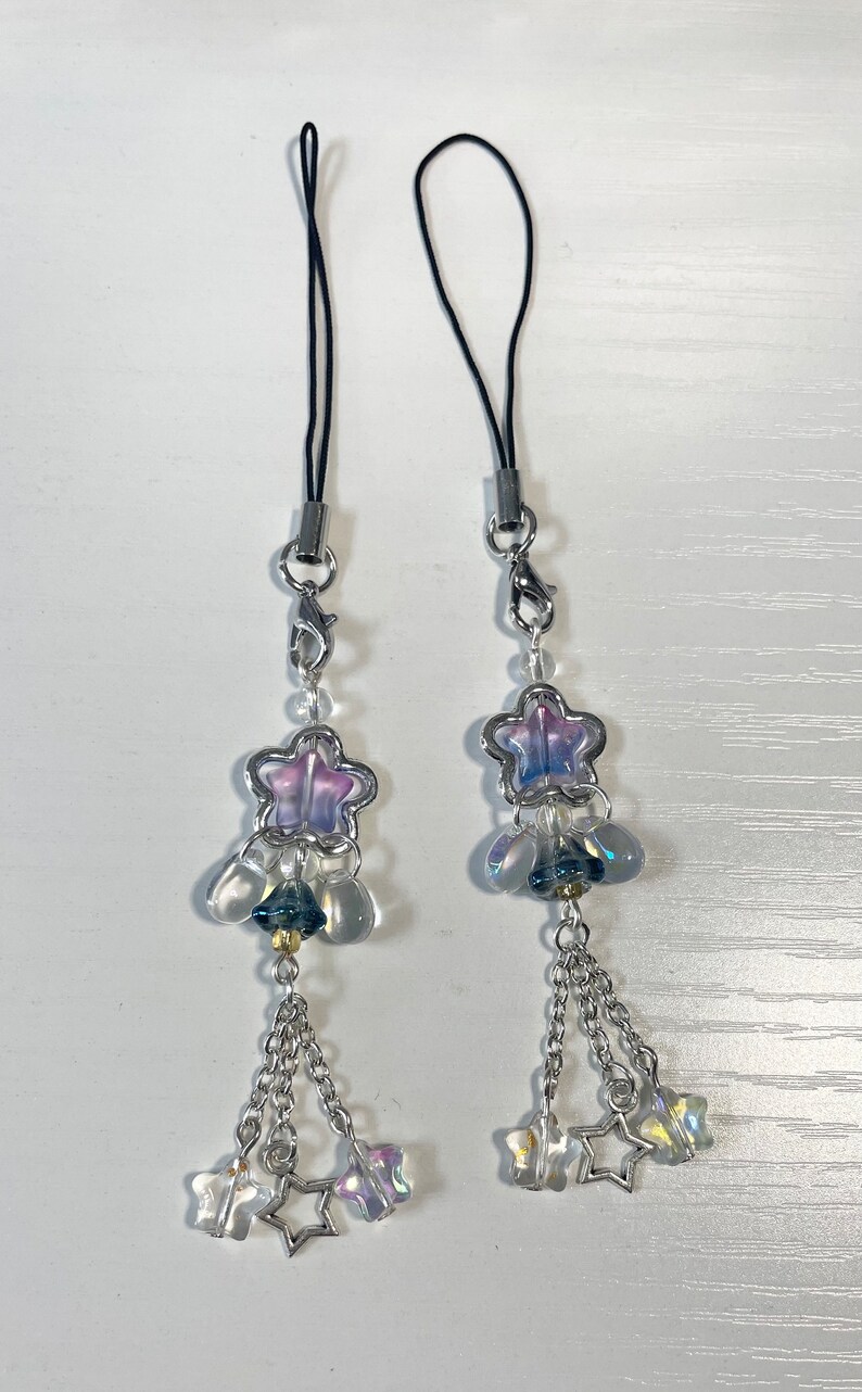 Star Jellyfish Beaded Phone Straps / Y2K Couquette Phone Charm/keychain ...