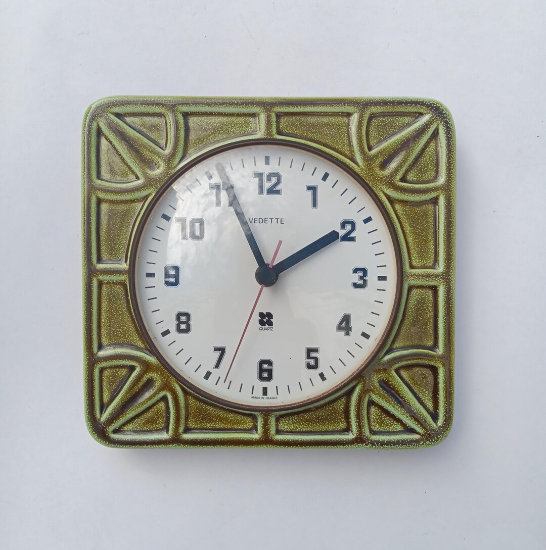 Vintage French Wall Ceramic Clock, 1970s - Etsy