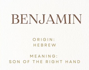 Benjamin Baby Name Meaning Baby Names Nursery Sign Boy Names Printables ...