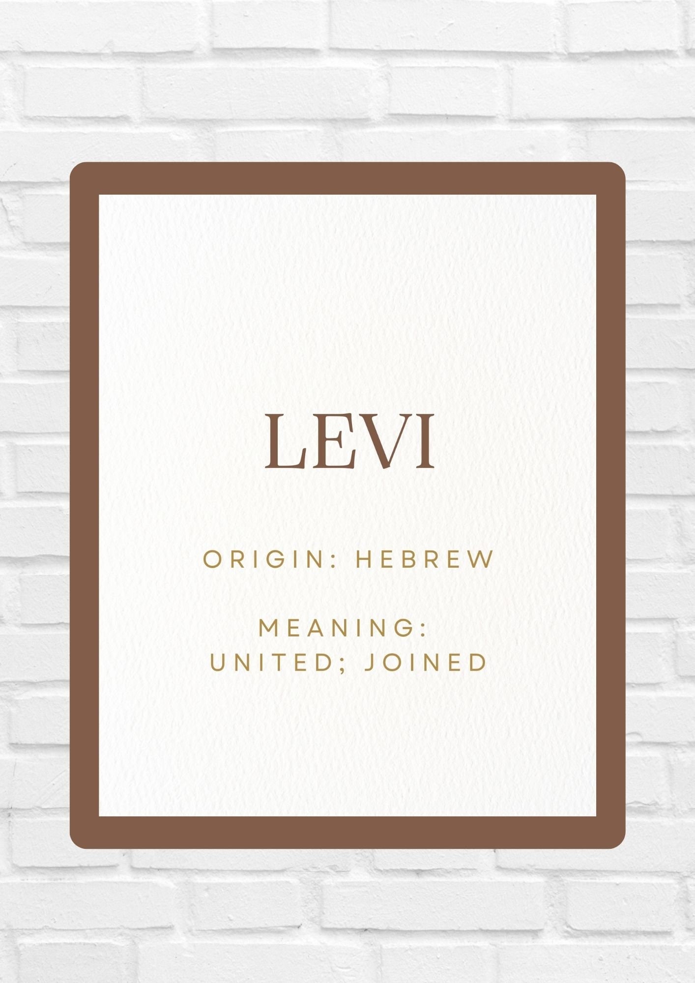 Levi Baby Name Meaning Printable Baby Names Nursery Sign Boy Names ...